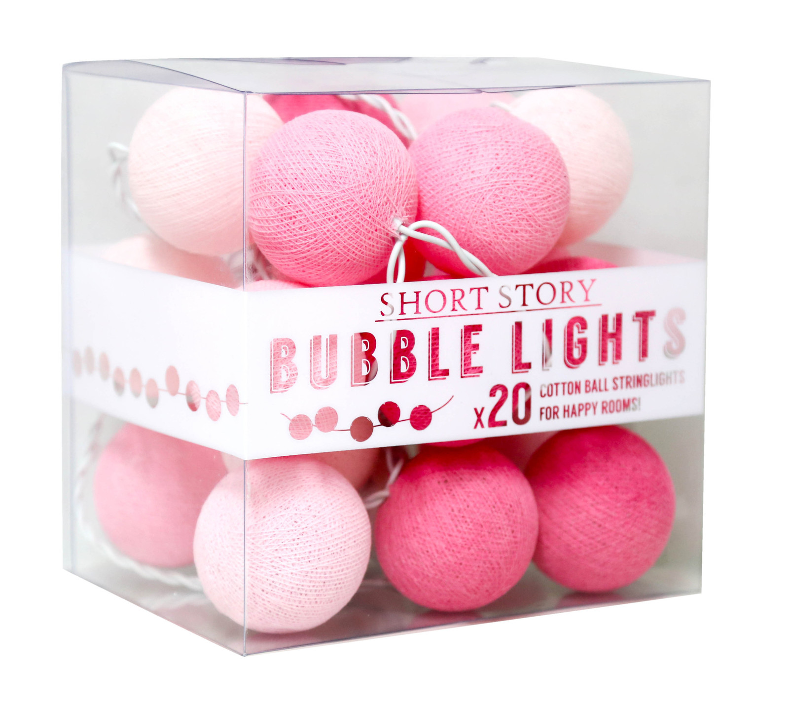Cotton Ball String LED Lights - Pink Sakura | at Mighty Ape NZ