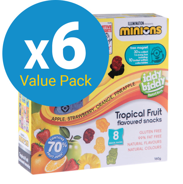 Iddy Biddy: Minions Fruit Snacks - 6x160g | at Mighty Ape NZ