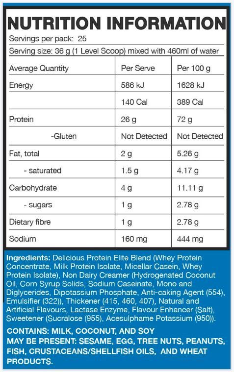 Buy Giant Sports Delicious Elite Protein - Vanilla at Mighty Ape NZ
