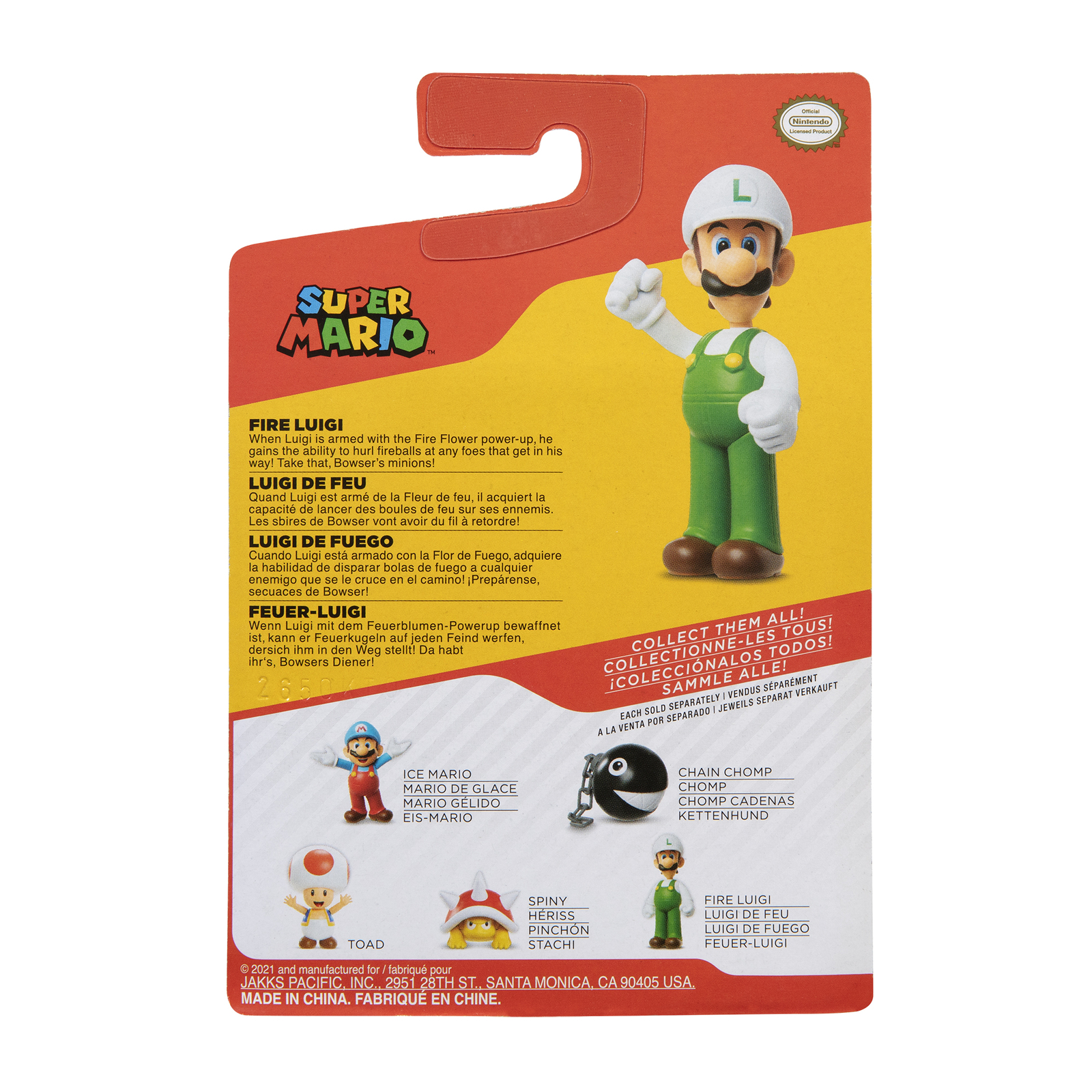 Buy Fire Luigi - Basic Figure at Mighty Ape NZ