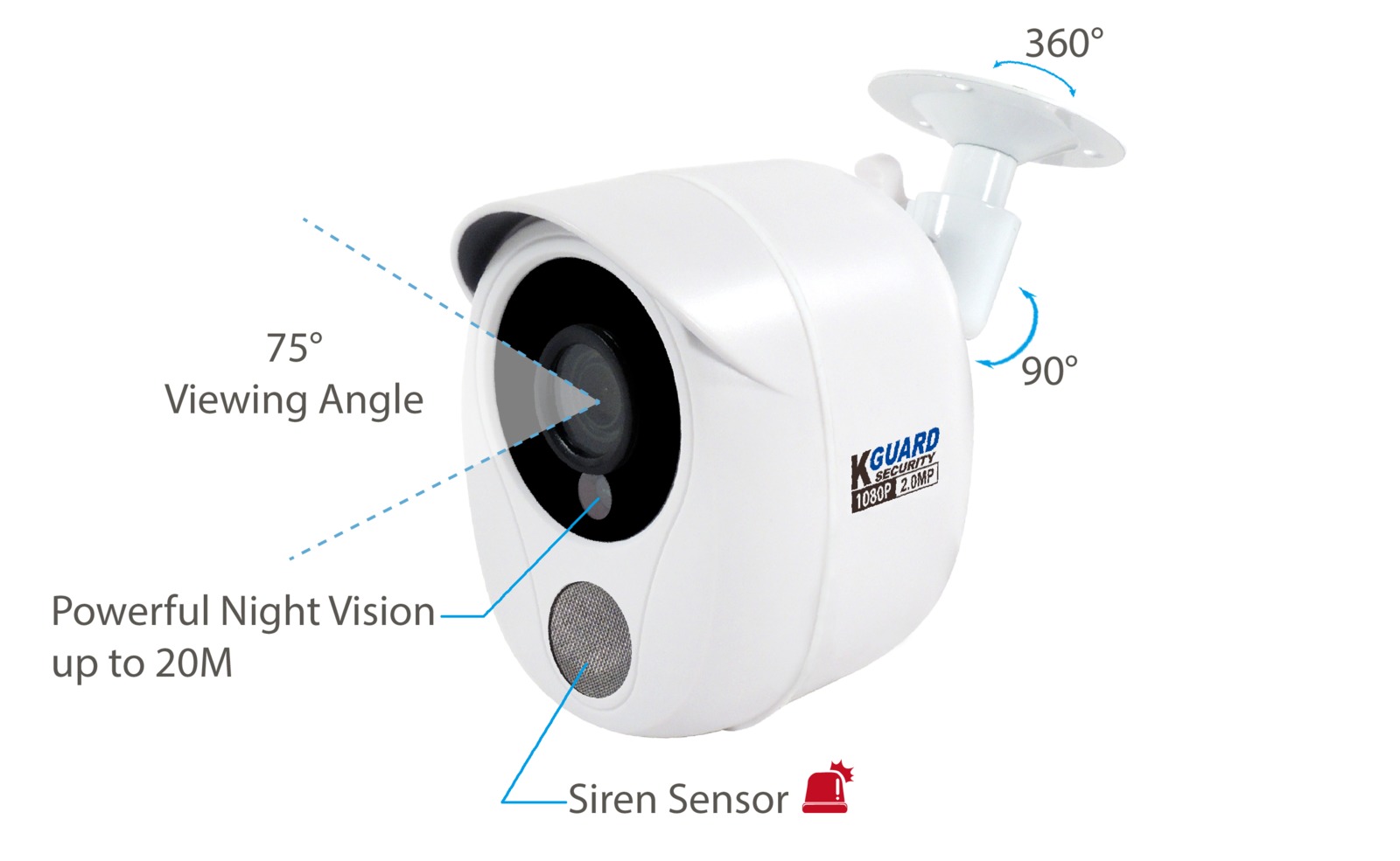 KGUARD: 1080P Security Camera with Siren Function | at Mighty Ape NZ