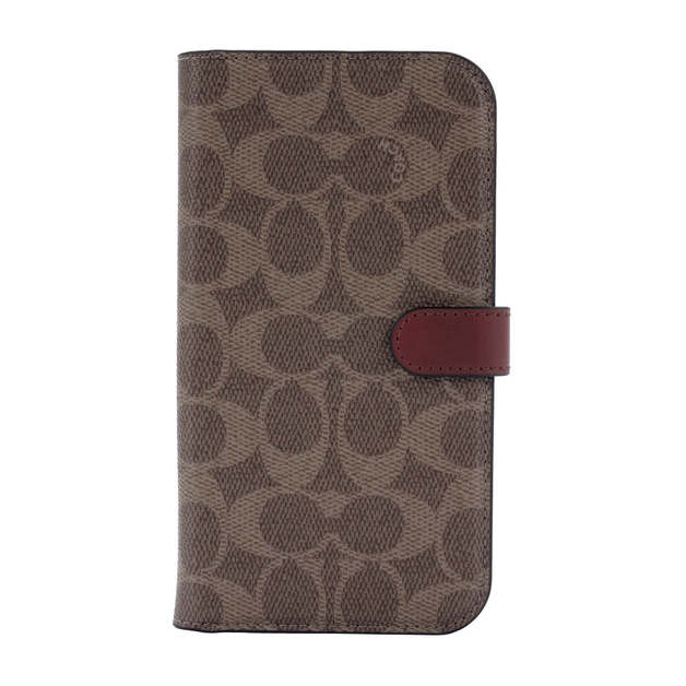 Coach: Folio Case For iPhone 14 Pro Max - Signature C Tan | at Mighty Ape NZ