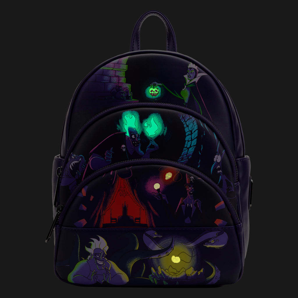 Loungefly: Disney Villains - Triple Pocket Glow Mini Backpack Images at ...