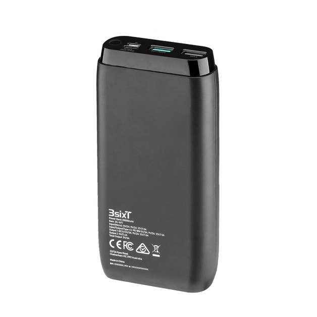 3sixT: JetPak Pro LED PD 20000mAh Power Bank - Black | at Mighty Ape NZ