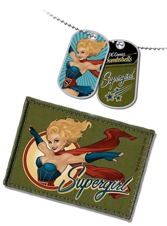 DC Bombshells - Supergirl Dog Tag & Patch Set | at Mighty Ape NZ