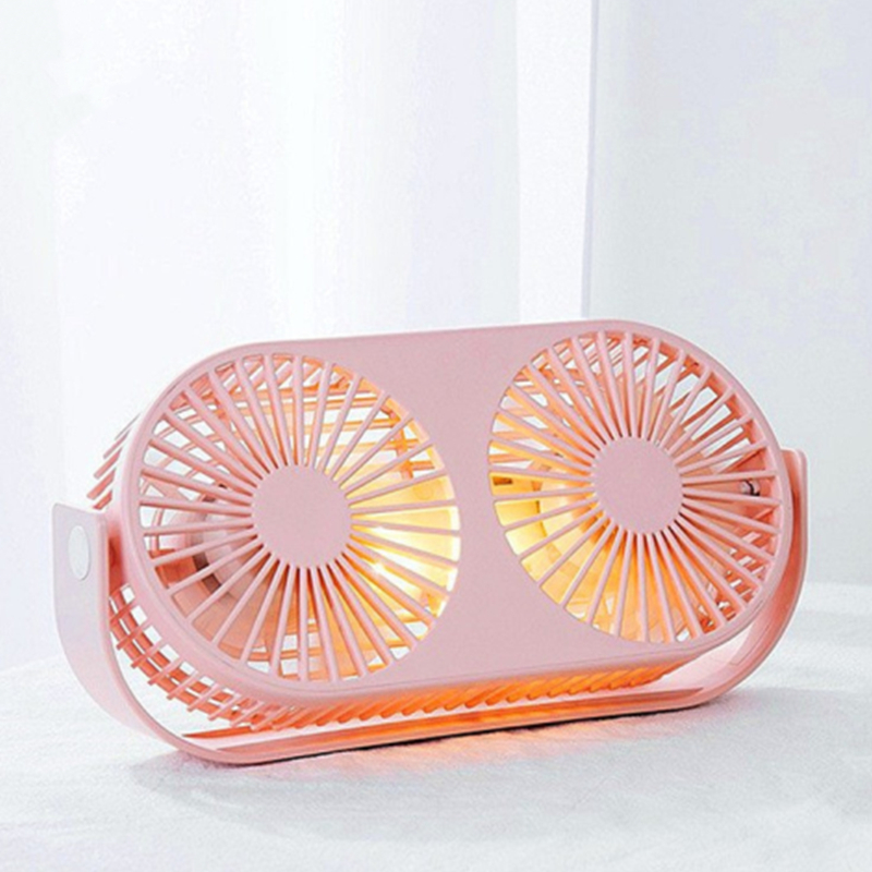 USB Mini Table Fans with 2 Fan - Pink | at Mighty Ape NZ