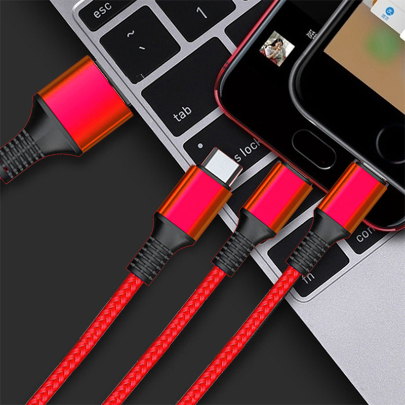 3-in-1 Charging Cable - Red | at Mighty Ape NZ