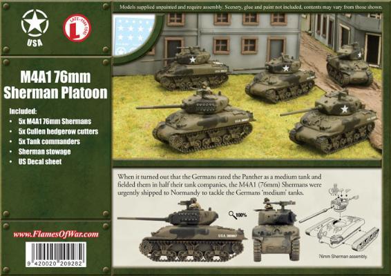 Flames of War - M4A1 (76mm) Sherman Platoon | at Mighty Ape NZ
