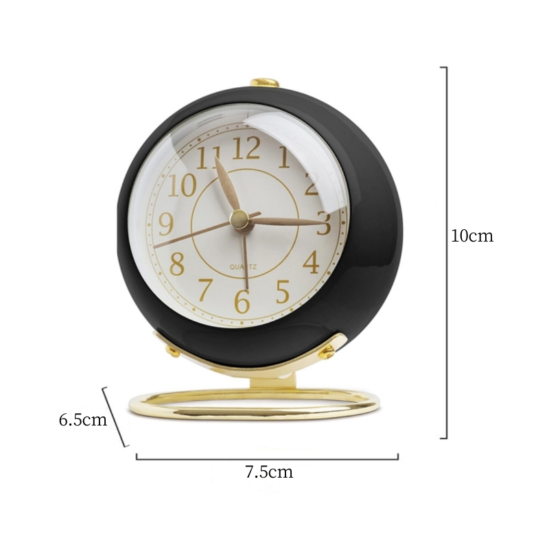 Retro Backlight Cute Desk Clock with Night Light - Black | at Mighty Ape NZ
