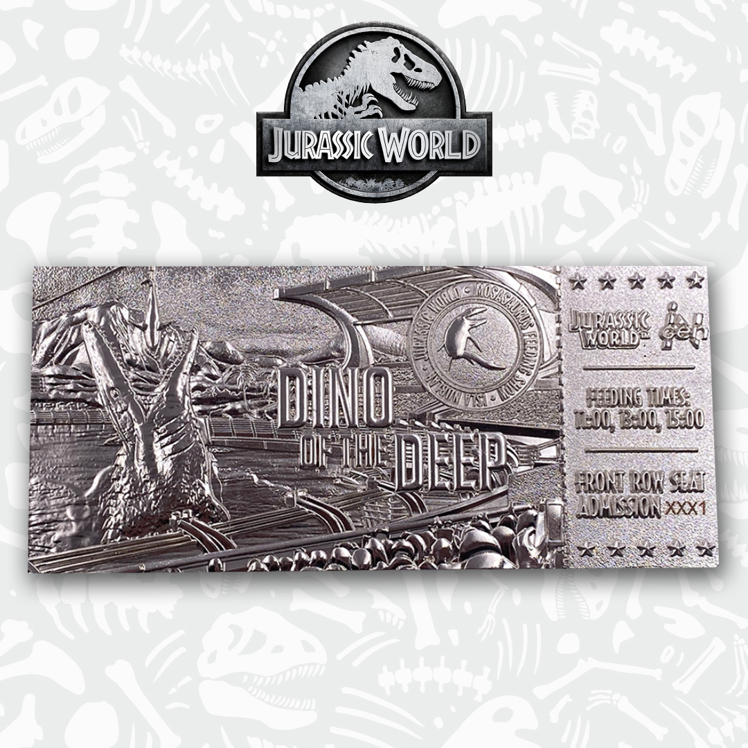 Dino of the Deep Ticket (Silver Plated) - Metal Replica | at Mighty Ape NZ