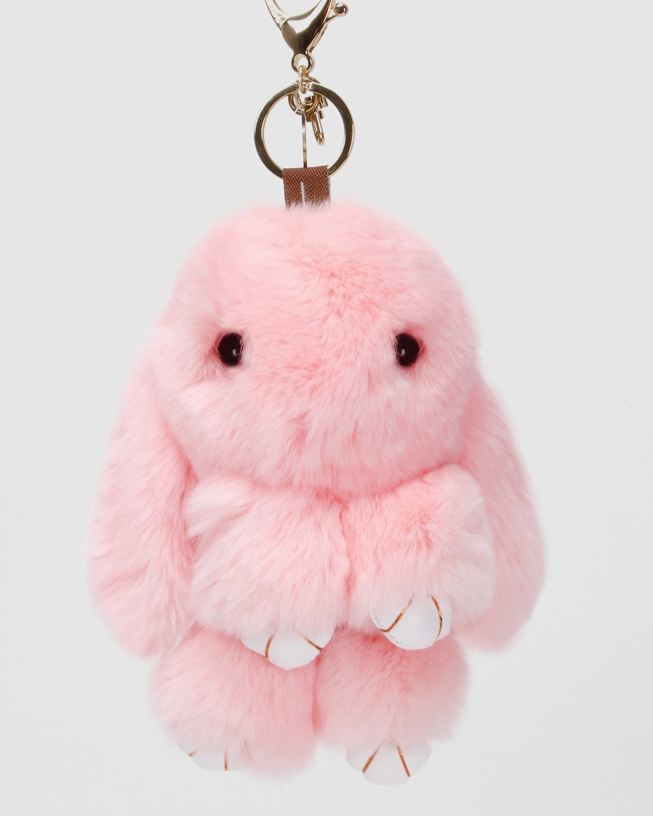 Faux Fur Bunny Keychain - Pink | at Mighty Ape NZ