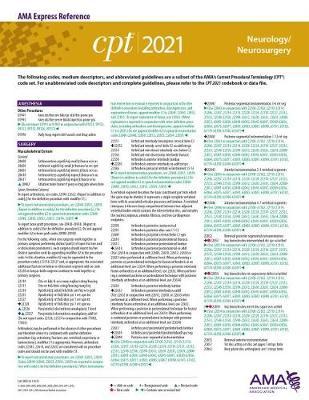 CPT 2021 Express Reference Coding Card: Neurology/Neurosurgery ...