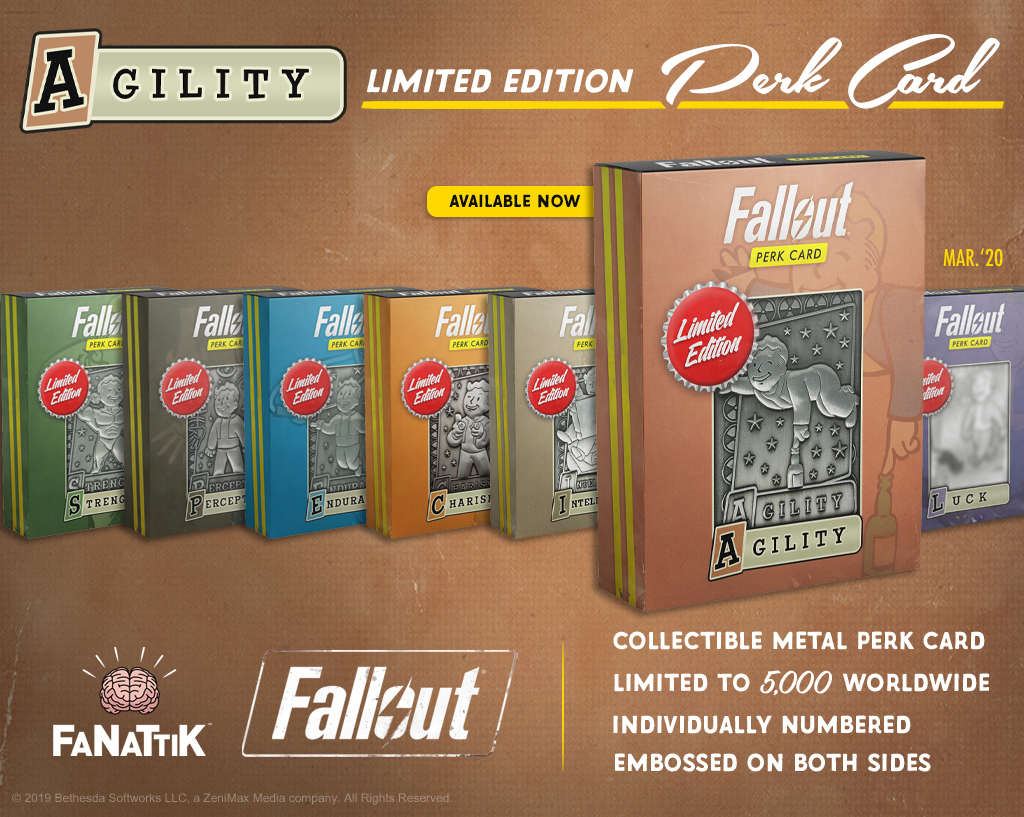 Fallout: Replica Perk Card - Agility | at Mighty Ape NZ