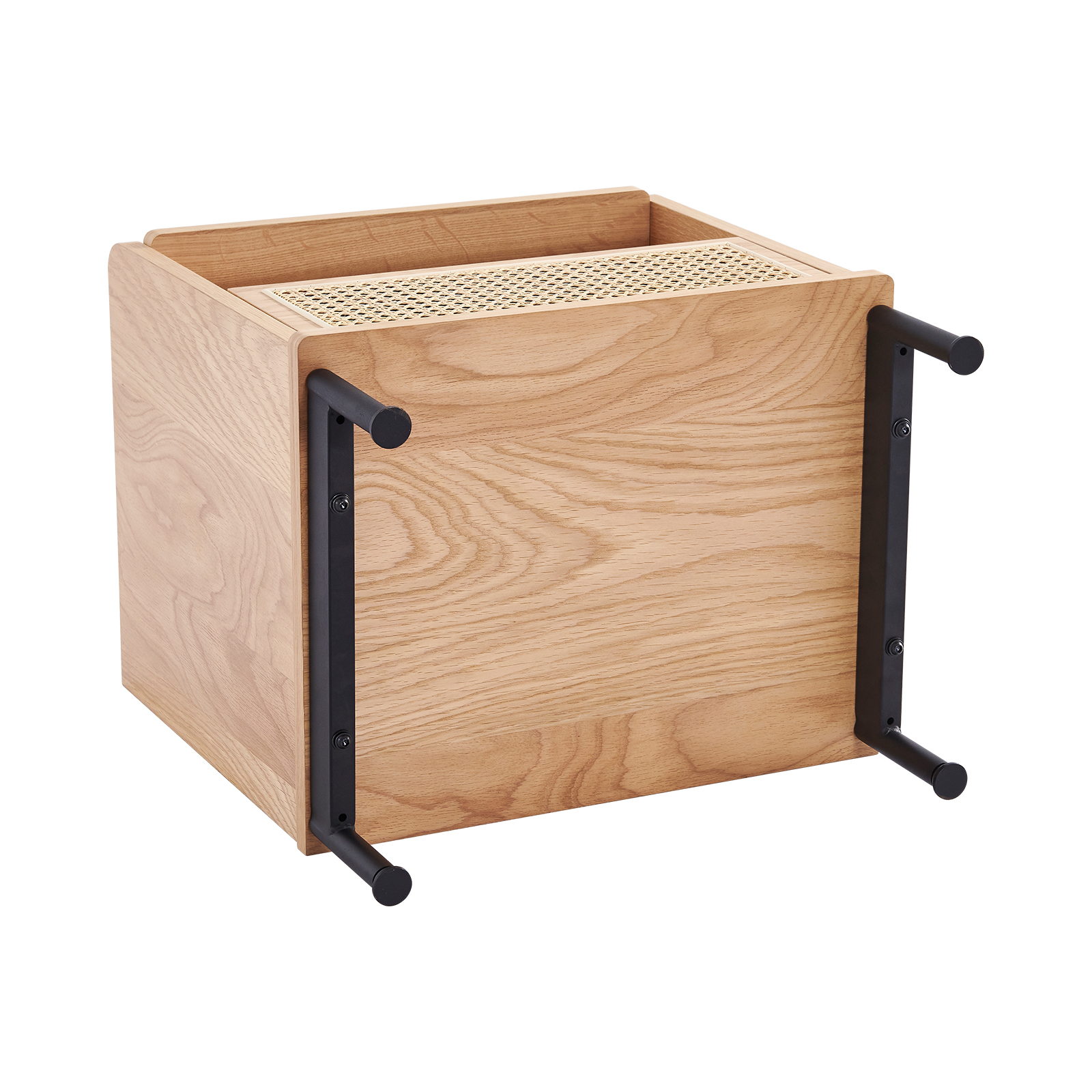 Buy Fraser Country Natural & Black Rattan Bedside Table with Metal Legs ...