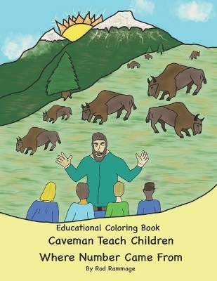 Educational Coloring Book Caveman Teach Children Where Numbers Came ...