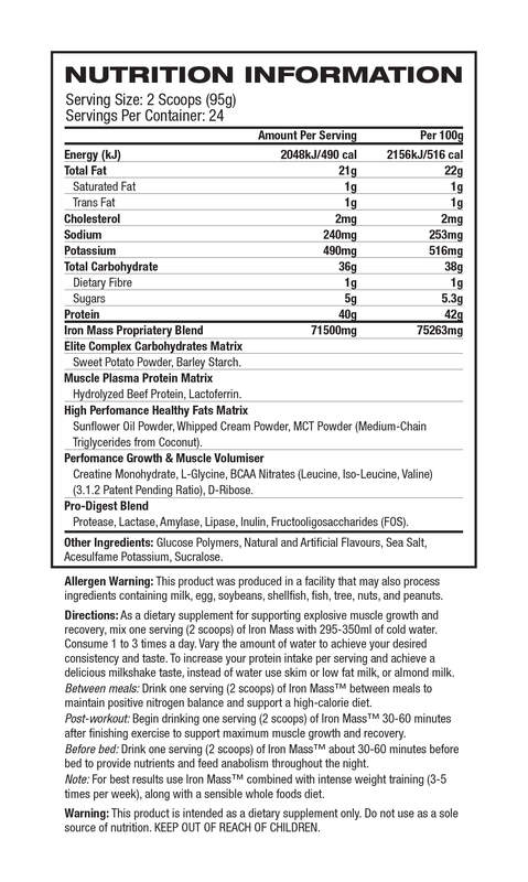 Buy Arnold Schwarzenegger Series Iron Mass - Vanilla Malt (2.27kg) at ...