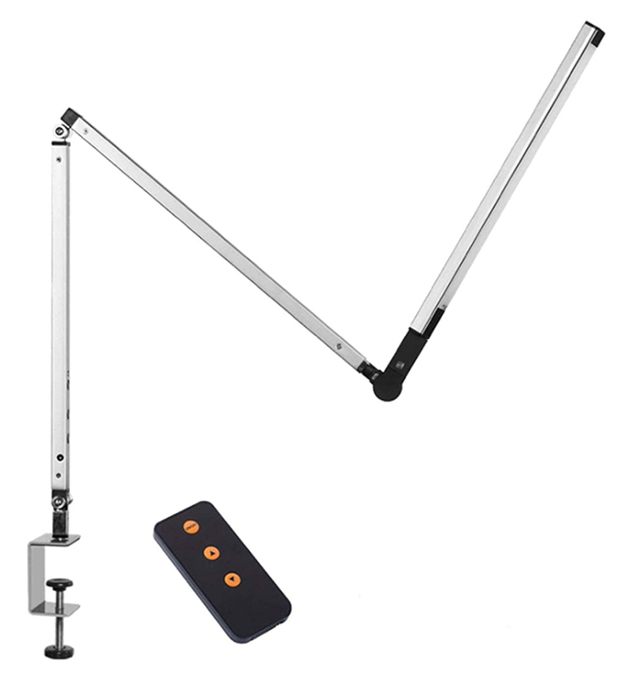 LED Swing Arm Lamp Desk Mount with Clamp - Silver | at Mighty Ape NZ