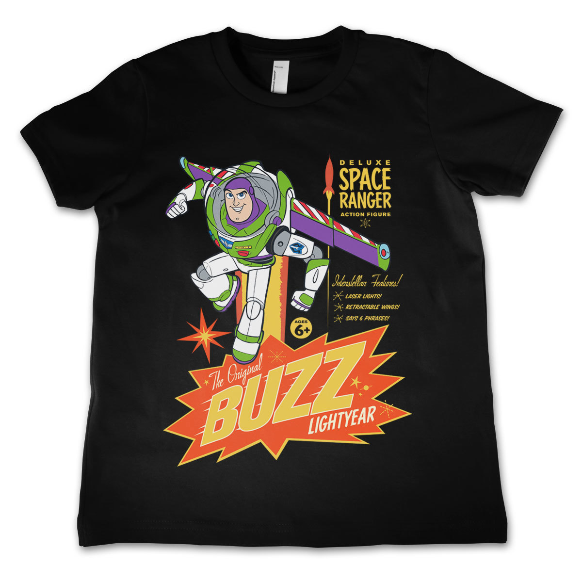 The Original Buzz Lightyear: Kids T-Shirt - Black (8Y/M) | Boy's | at ...