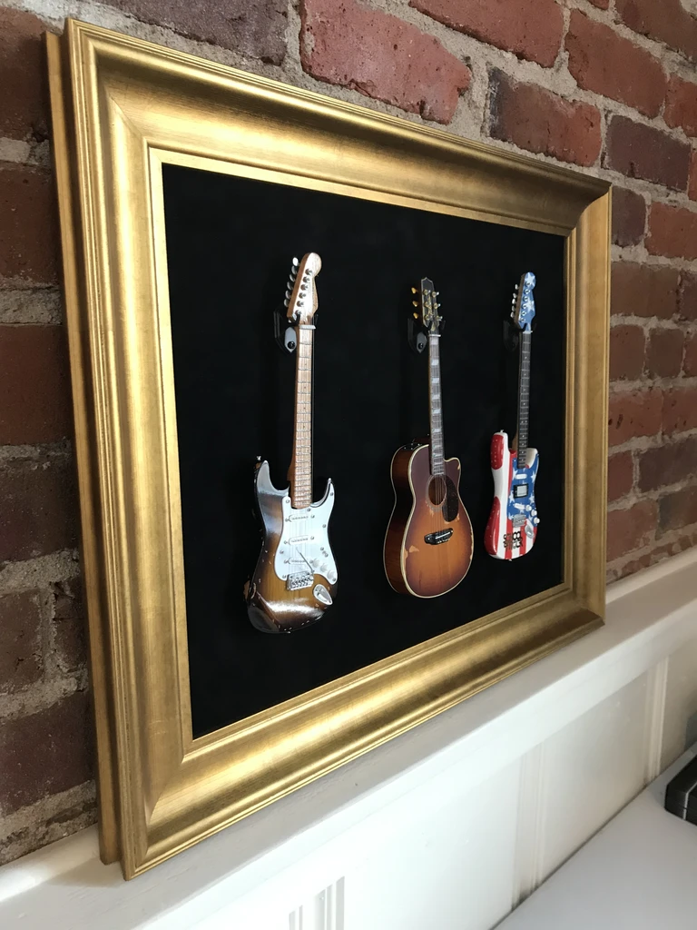 Axe Heaven - Triple Mini Guitar Display Frame | at Mighty Ape NZ