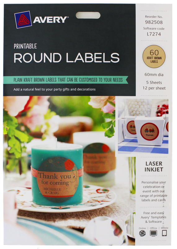 Buy Avery Brown Kraft Labels (60 Labels) at Mighty Ape NZ