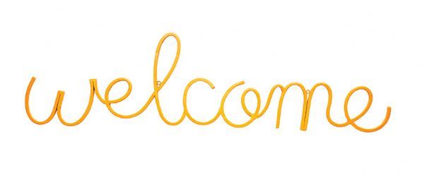General Eclectic Metal Yellow - Welcome Wall Sign | at Mighty Ape NZ