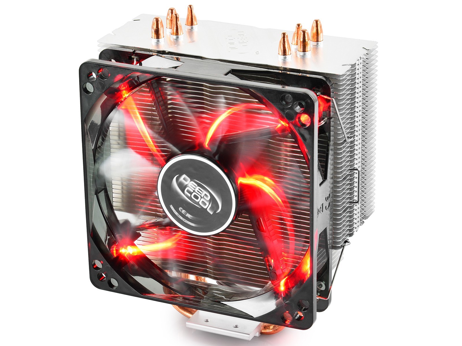 Deepcool Gammaxx 400 CPU Cooler Red; 4 Heatpipes; 120mm PWM LED Fan ...