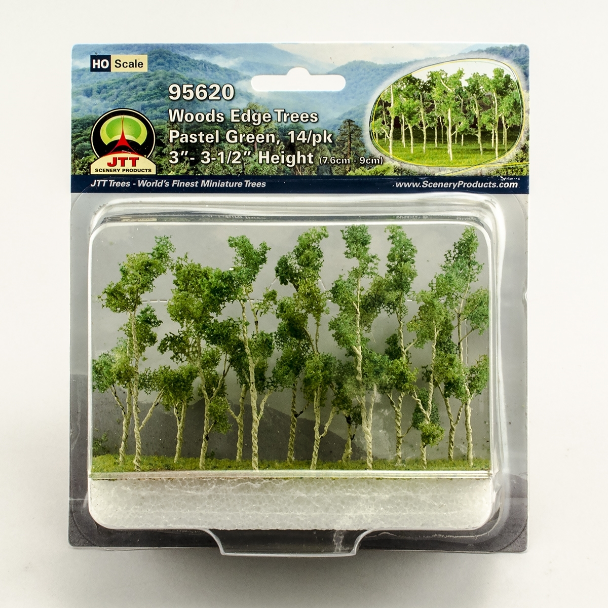 JTT: HO Wood Edge Trees - Pastel Green (14 Pack) | at Mighty Ape Australia