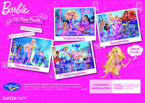 Barbie Mermaid 60 Piece Jigsaw Puzzle - Celebrating Queen Calissa ...