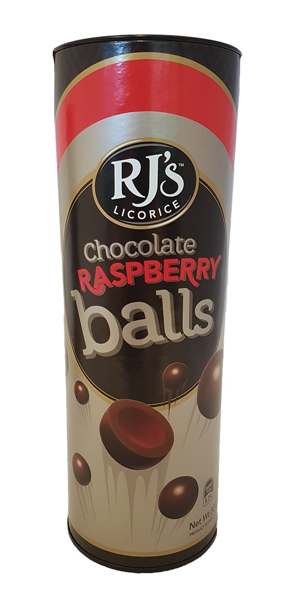 RJ's Chocolate Raspberry Balls Tube 320g | at Mighty Ape NZ