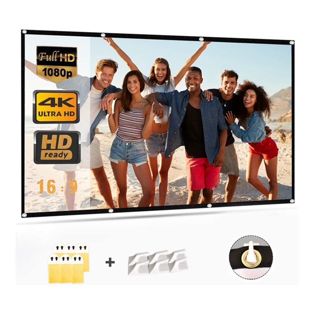 Anti-Wrinkle Projector Screen - 120 inch | at Mighty Ape NZ