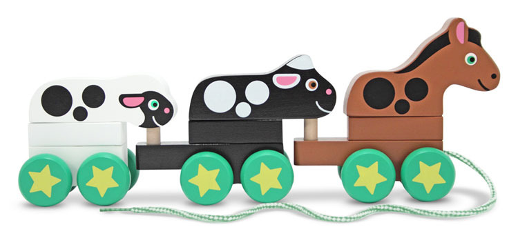 Buy Melissa & Doug: Wooden Pull-Along Farm Animals at Mighty Ape NZ