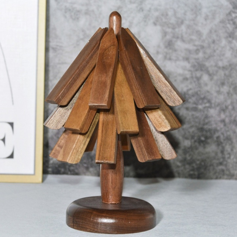 Wooden Trivet Set with Tree Stand Storage | at Mighty Ape NZ