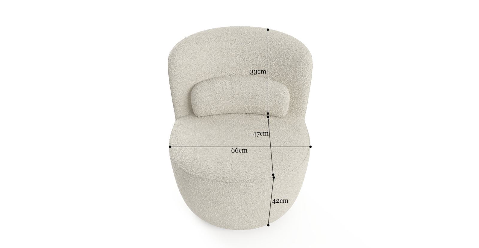 Buy Brosa: Ada Swivel Accent Chair - Dolly White at Mighty Ape NZ