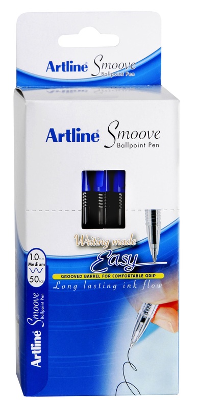 Buy Artline Smoove Ballpoint Stick Medium Blue Box of 50 at Mighty Ape NZ