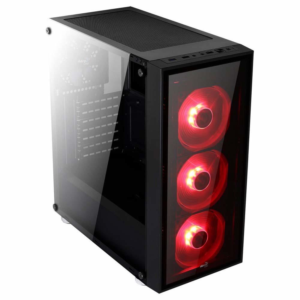 Aerocool: Quartz Mid Tower Case - Red | at Mighty Ape NZ