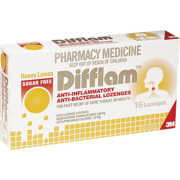 Buy Difflam: Lozenges - Sugarfree Lemon/Honey (16's) at Mighty Ape NZ