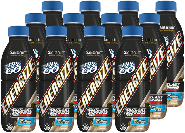 Up & Go Energizer Bottle - Iced Coffee 12 Pack (500ml) | at Mighty Ape NZ