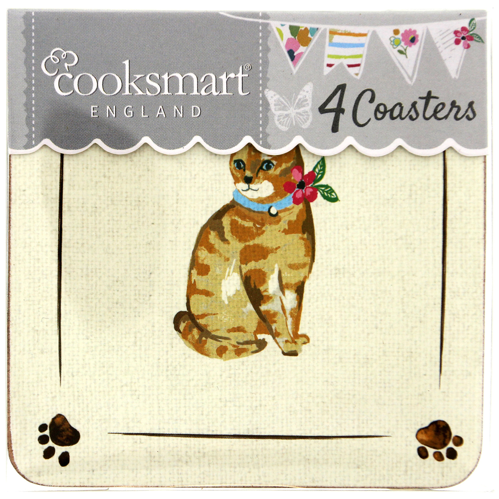 Cooksmart Pack of 4 Coasters - Cats On Parade | at Mighty Ape NZ