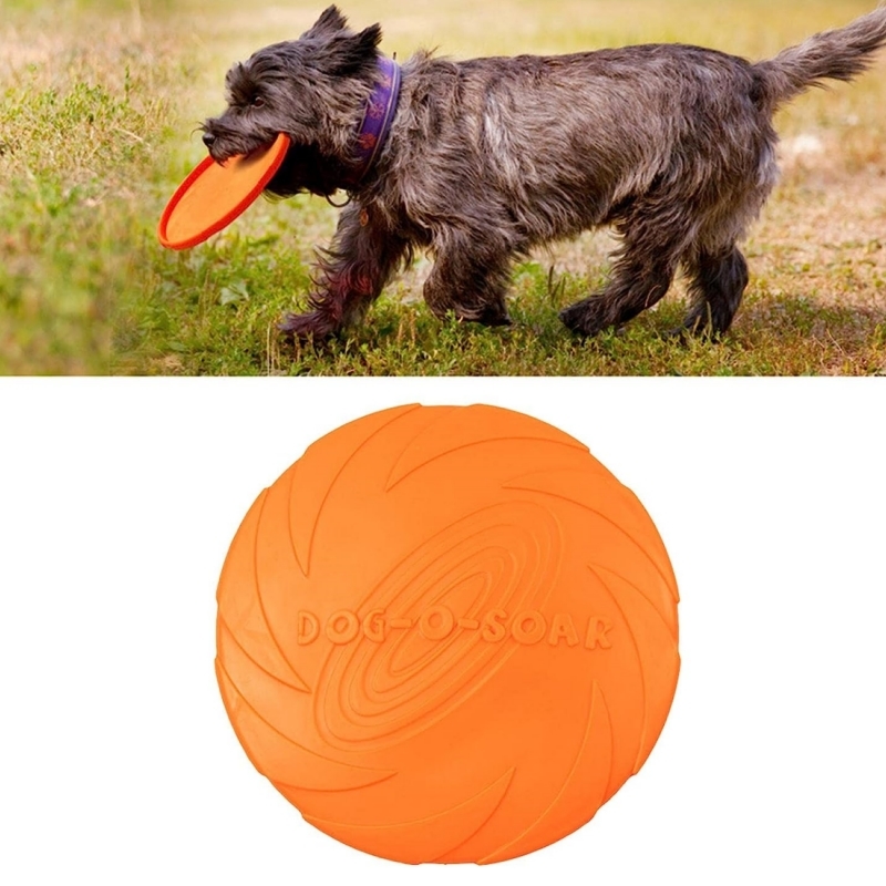 Buy PETSWOL Bite Resistant Soft Rubber Dog Frisbee - Orange (2 Pack) at ...