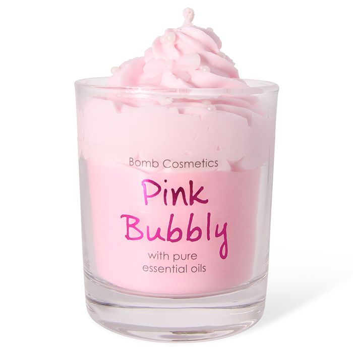 Bomb Cosmetics Piped Candle - Pink Bubbly | at Mighty Ape NZ