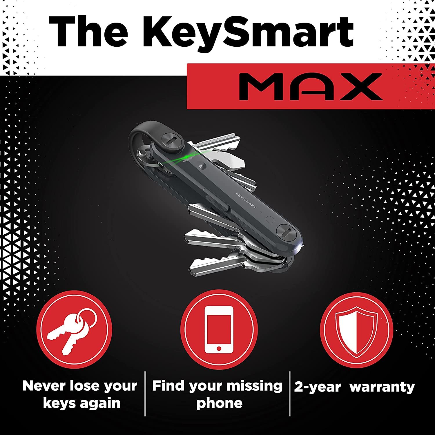 KeySmart Max With Tile Smart Location - Steel Gray | at Mighty Ape NZ