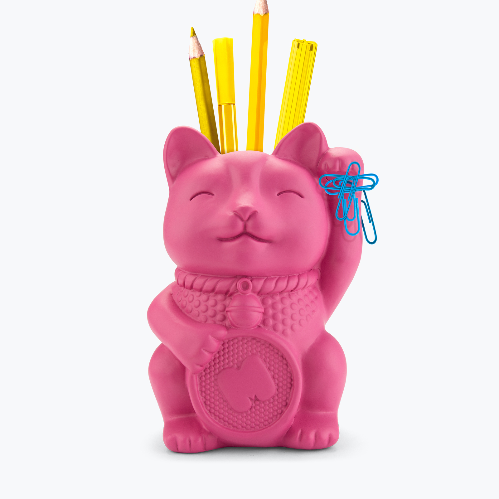 Buy Mustard: Lucky Cat Pen Pot - Pink at Mighty Ape NZ