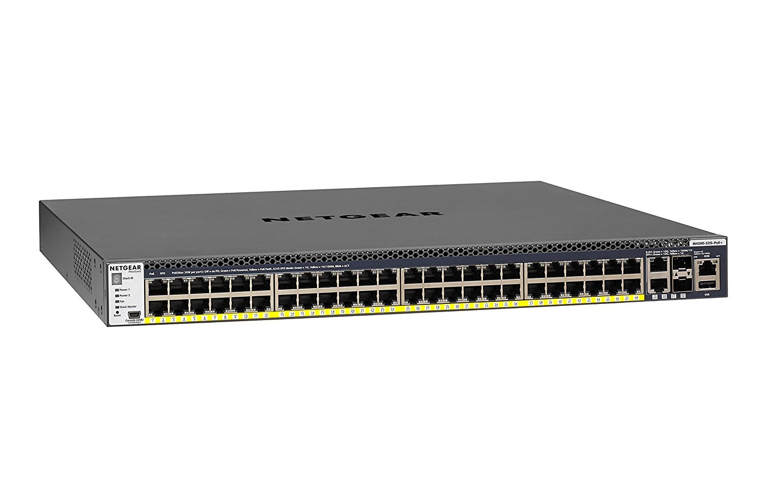 NETGEAR M4300-52G-PoE+ 48-Port Fully Managed Stackable Layer 3 PoE+ ...