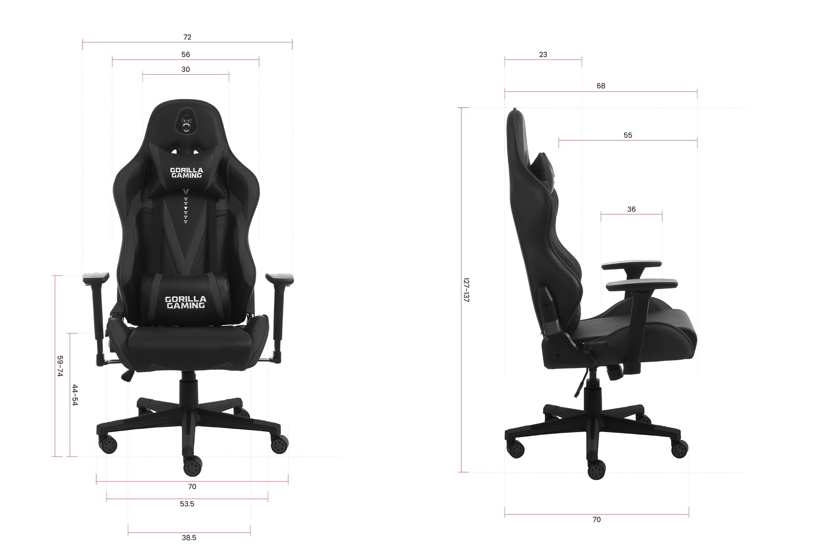 Gorilla Gaming Commander Elite Chair - Black & White | | Buy Now | at ...