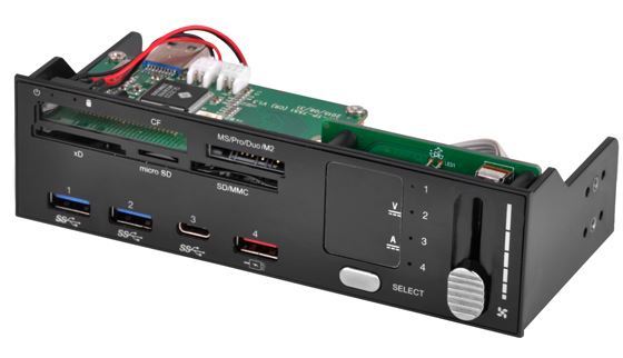 Silverstone: FP59 5.25" Bay Card Reader & USB3.1 Hub Fan Controller ...