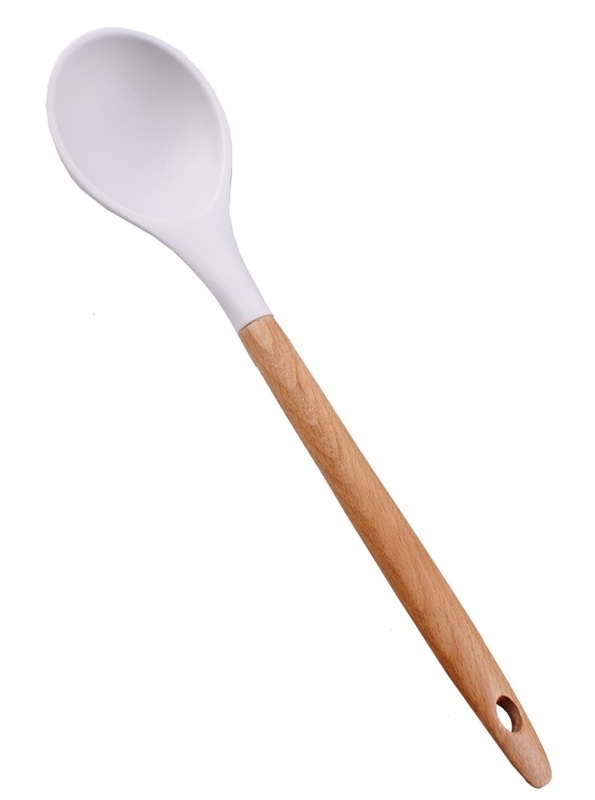 Appetito: Silicone Basting Spoon with Beechwood Stone Handle | at ...