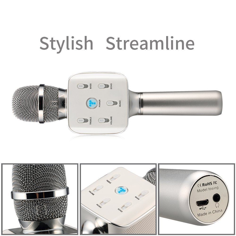 ToSing Q7S DUET Bluetooth Karaoke Speaker Microphone - Silver | at ...