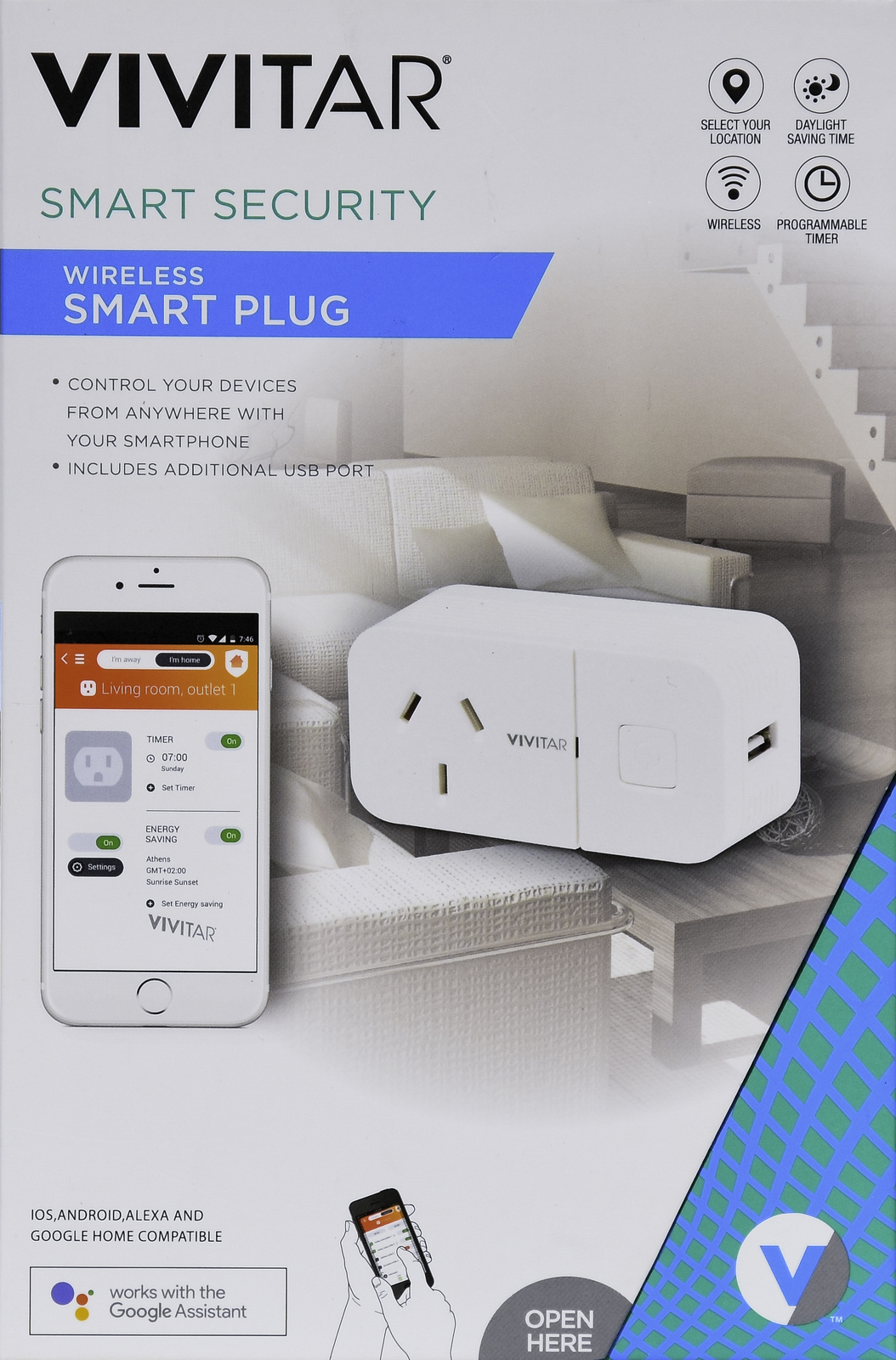 Vivitar Wireless Remote Plug - Horizontal 2.1A USB | at Mighty Ape NZ