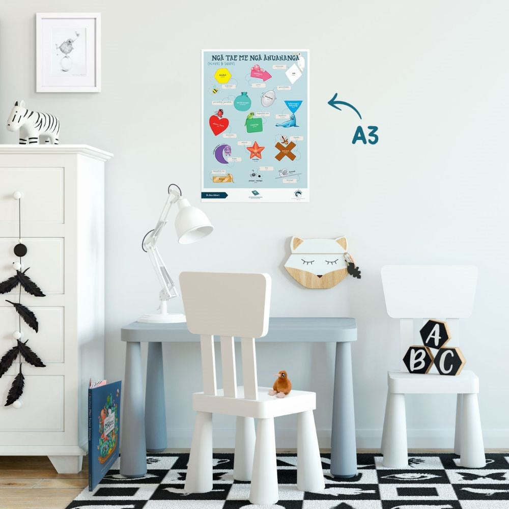 Kuwi & Friends: Te Reo Māori A3 Poster - Colours & Shapes | at Mighty ...