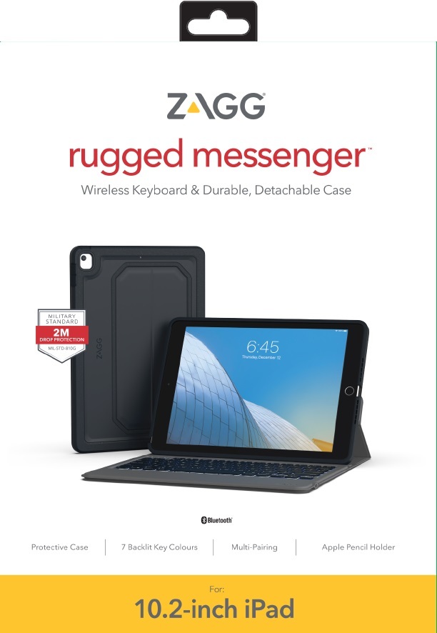 Zagg: Rugged Messenger Keyboard and Case for iPad 10.2" (7th & 8th Gen ...